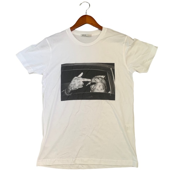 Agolde | Tops | Agolde Virgin Mary Middle Finger Graphic Tee | Poshmark